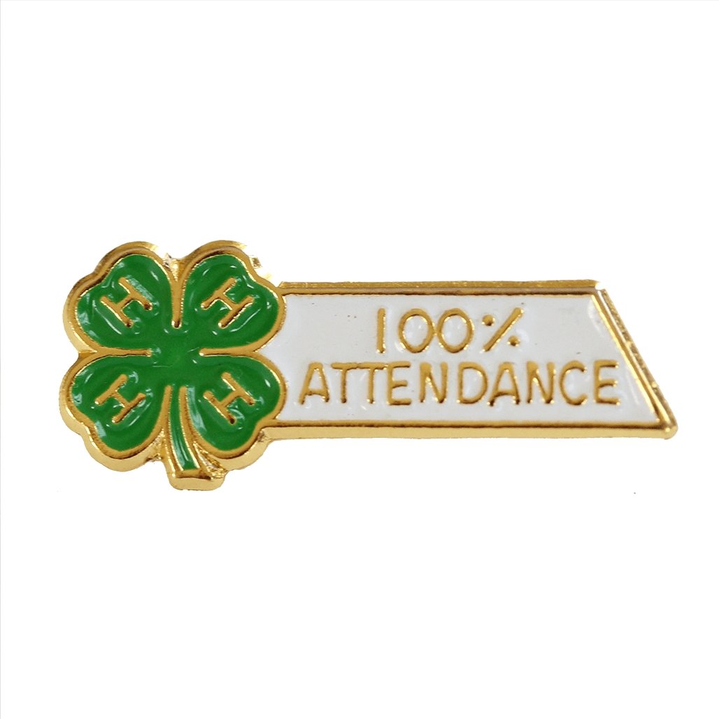 4-H 100% Attendance Pin – Shop 4-H
