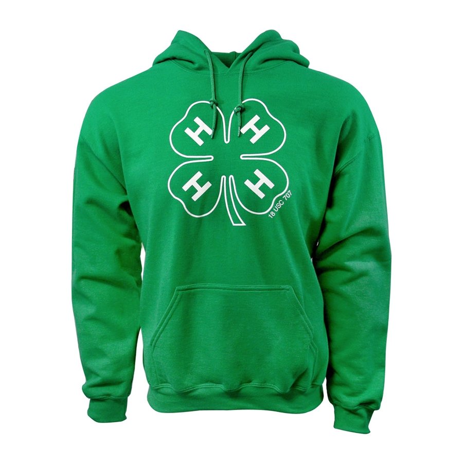 4-H Green Hoodie with Clover Outline – Shop 4-H
