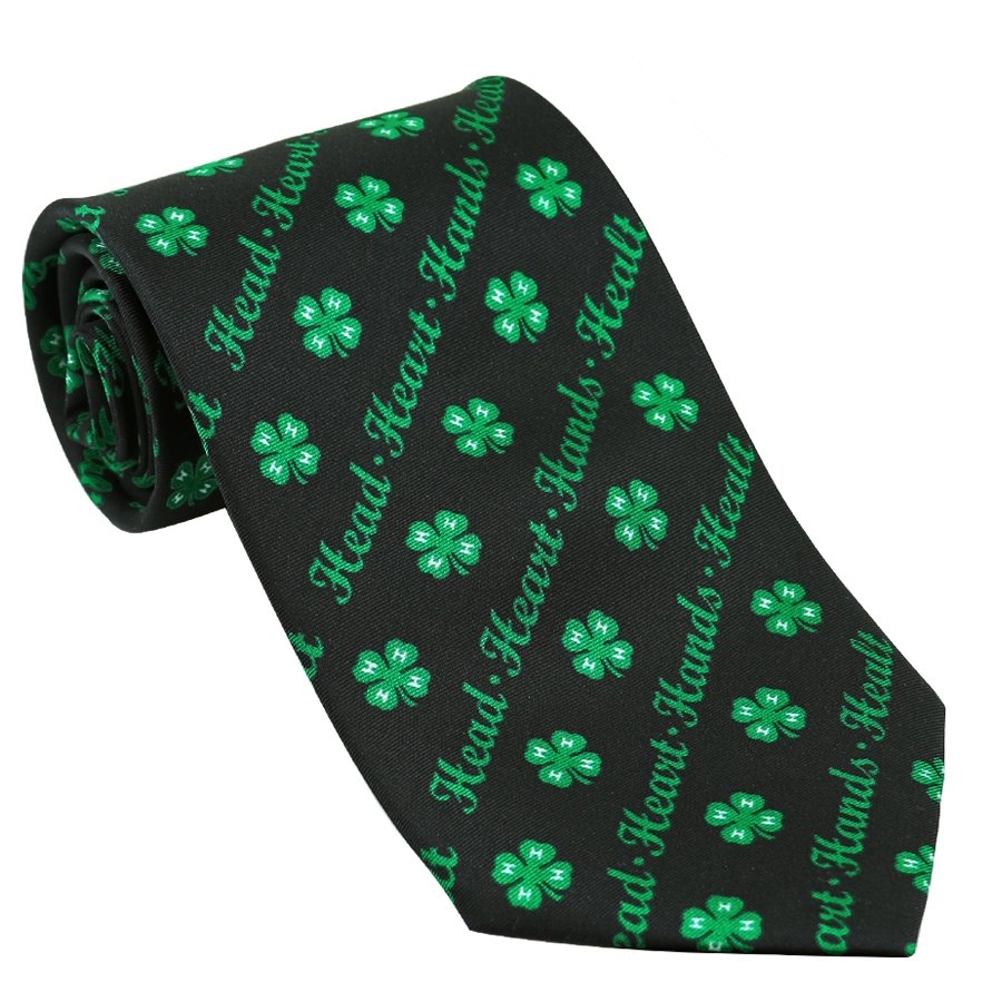 Black Mulberry Silk 4-H Tie W/ Green Clovers – Shop 4-H