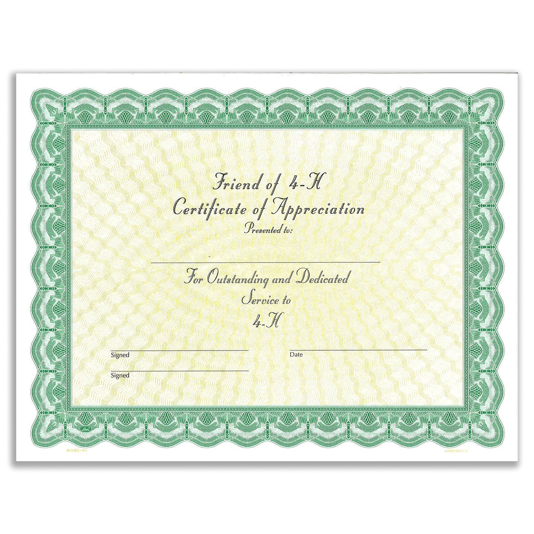 Friend of 4-H Certificate (pkg/25) – Shop 4-H